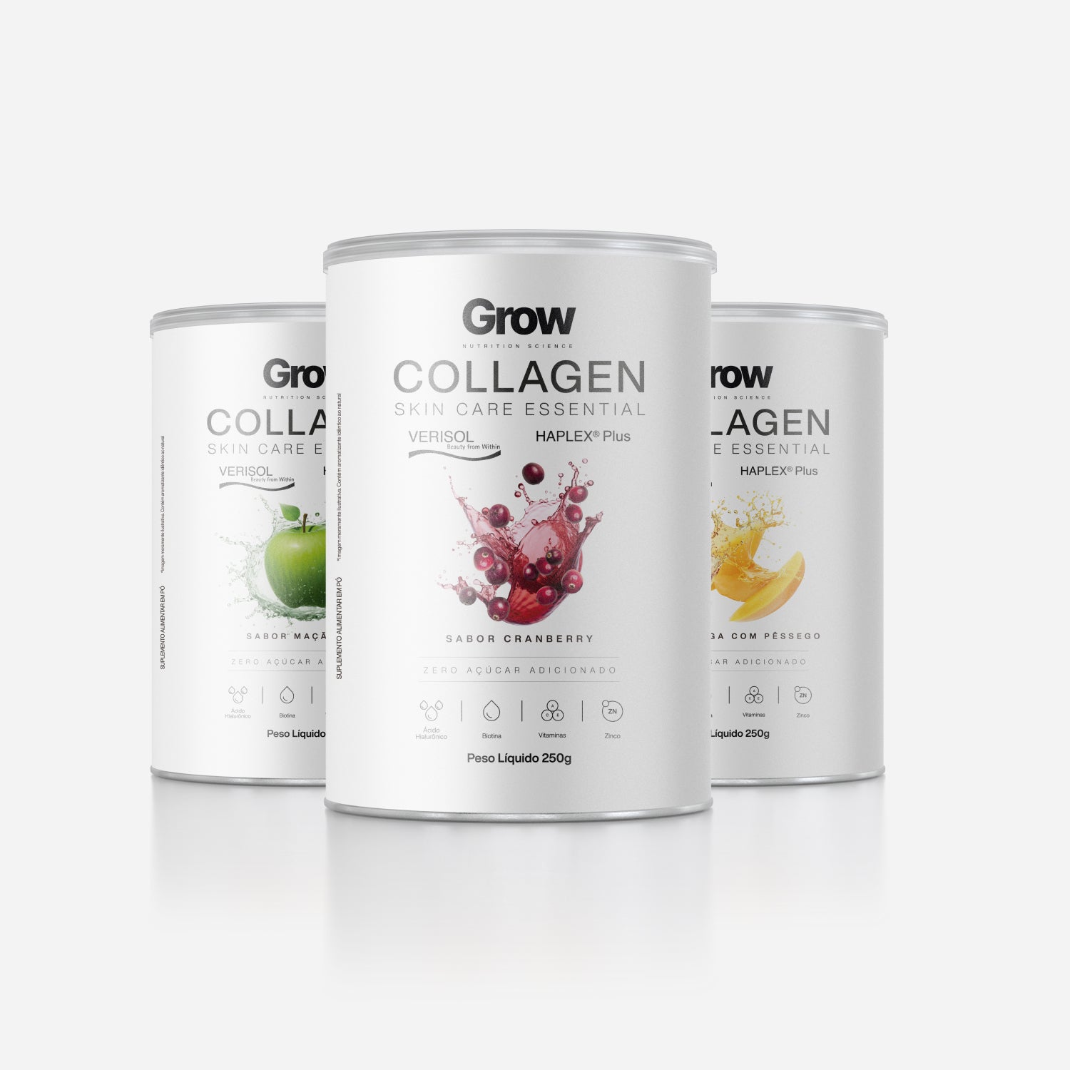 Kit 3 Colágeno Verisol Skin Care Essential 250g Sabor Maçã Verde, Pêss